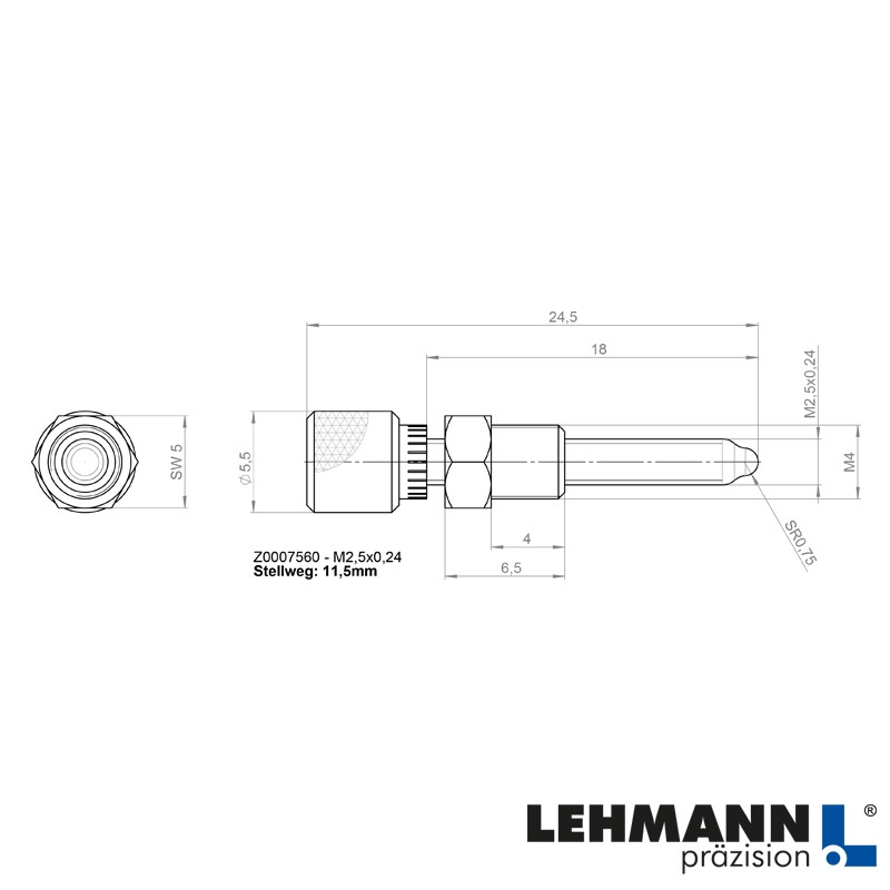 Adjustment screws with fine thread