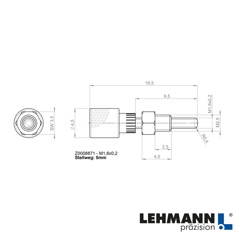 Adjustment screws with fine thread