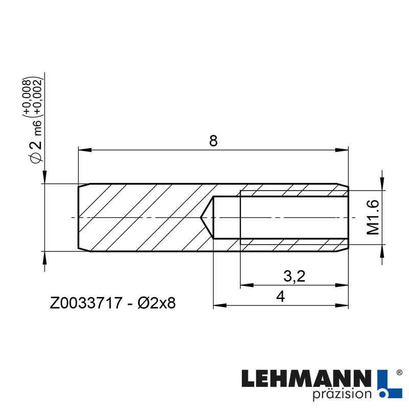 Parallel pins with internal thread